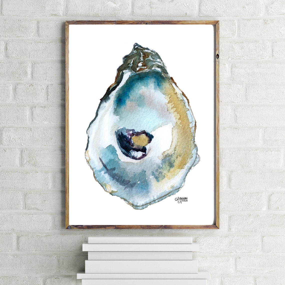 Oyster Painting Shell Print Oyster Art Oyster Shell Print | Etsy