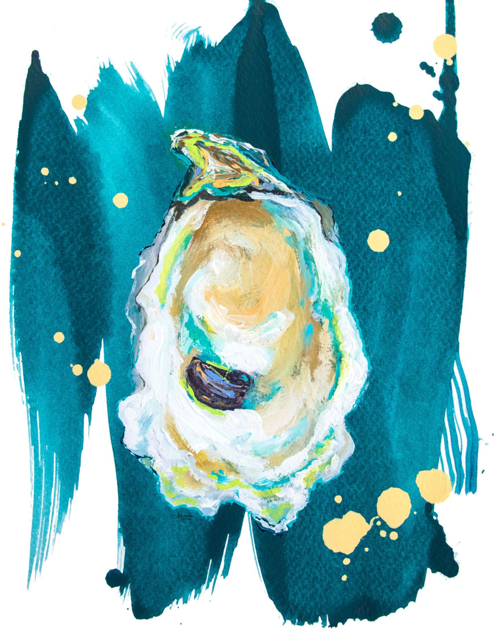 Oyster Prints Modern Coastal Decor Print Set of 2 | Etsy