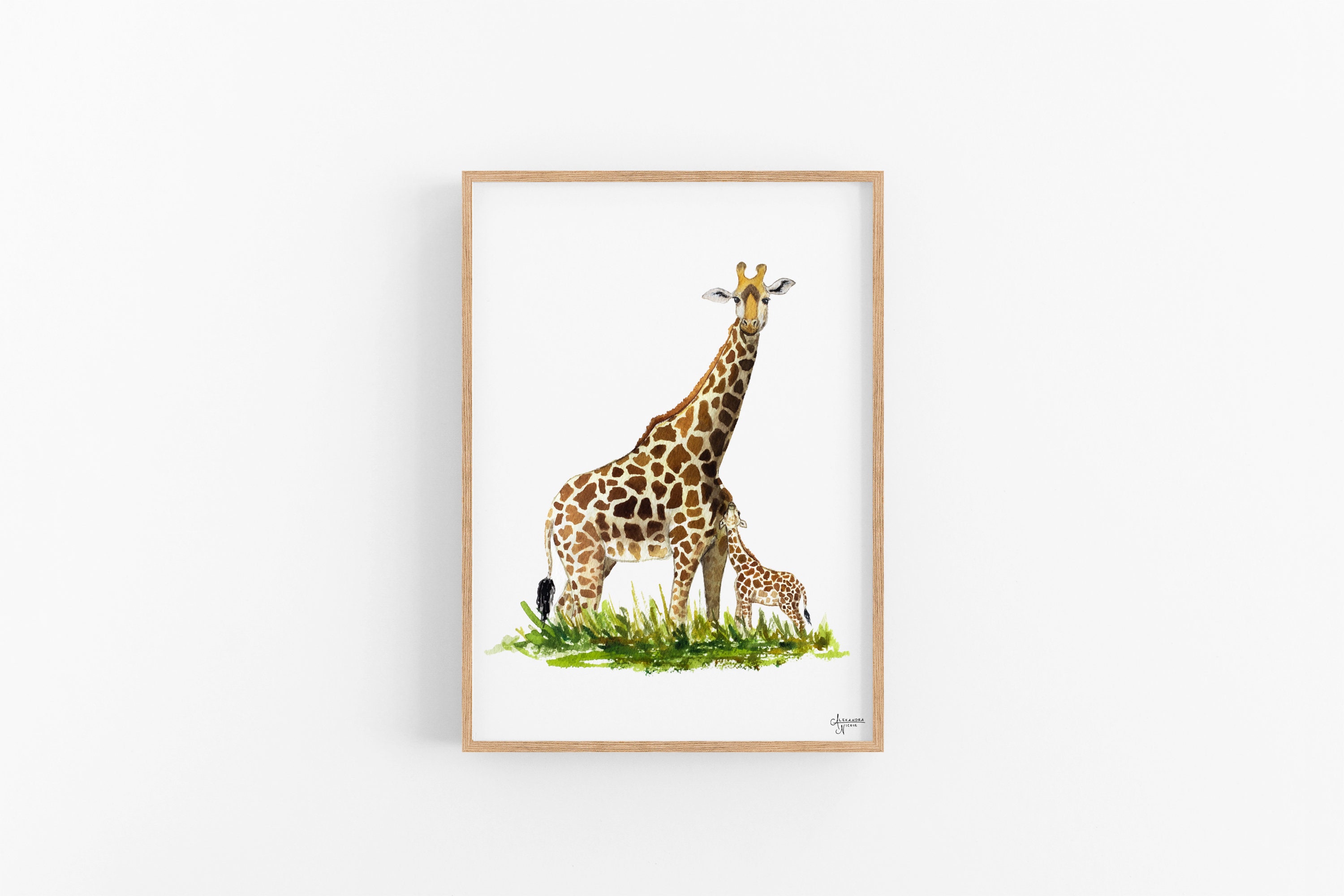 Baby Giraffe Print Baby Animal Print Baby Room Art Giraffe | Etsy