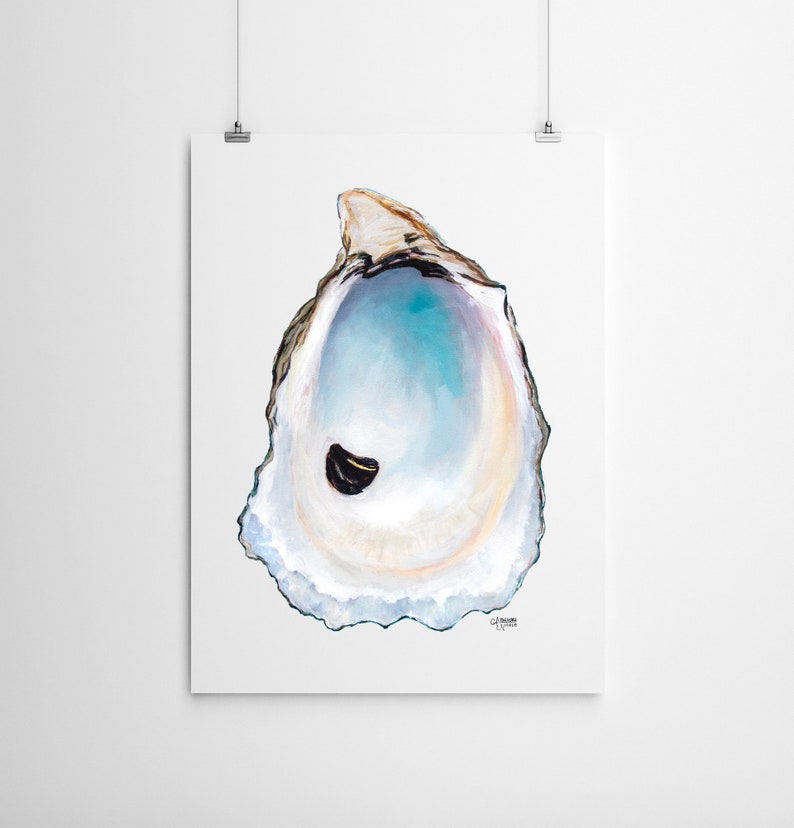 Oyster Painting Shell Print Oyster Art Oyster Shell Print | Etsy