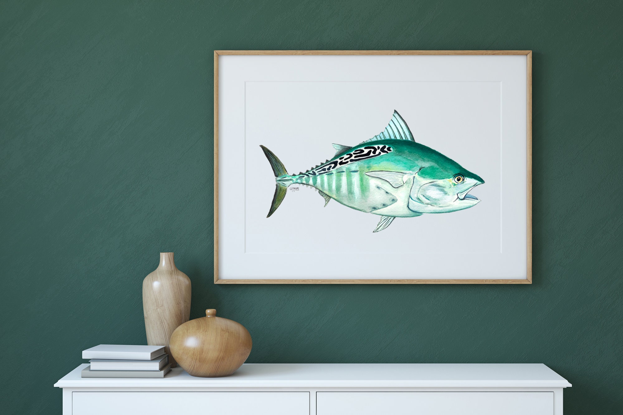 Bonita Watercolor Art Print Fish Wall Decor Fish Print | Etsy