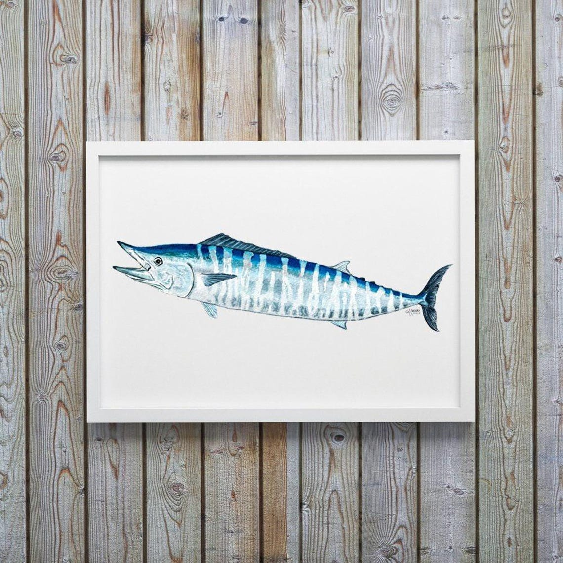 Wahoo Fish Watercolor Art Print: Coastal Wall Decor - Etsy