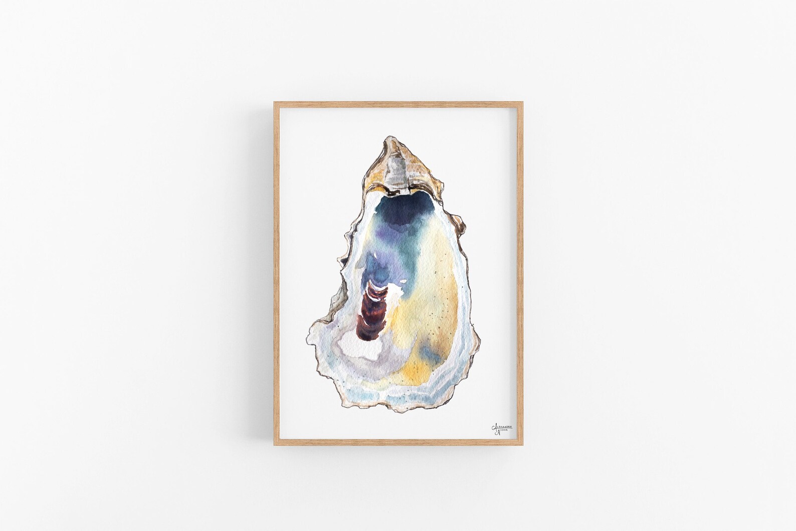 Oyster Painting Alexandra Nicole Shell Print Oyster Art - Etsy