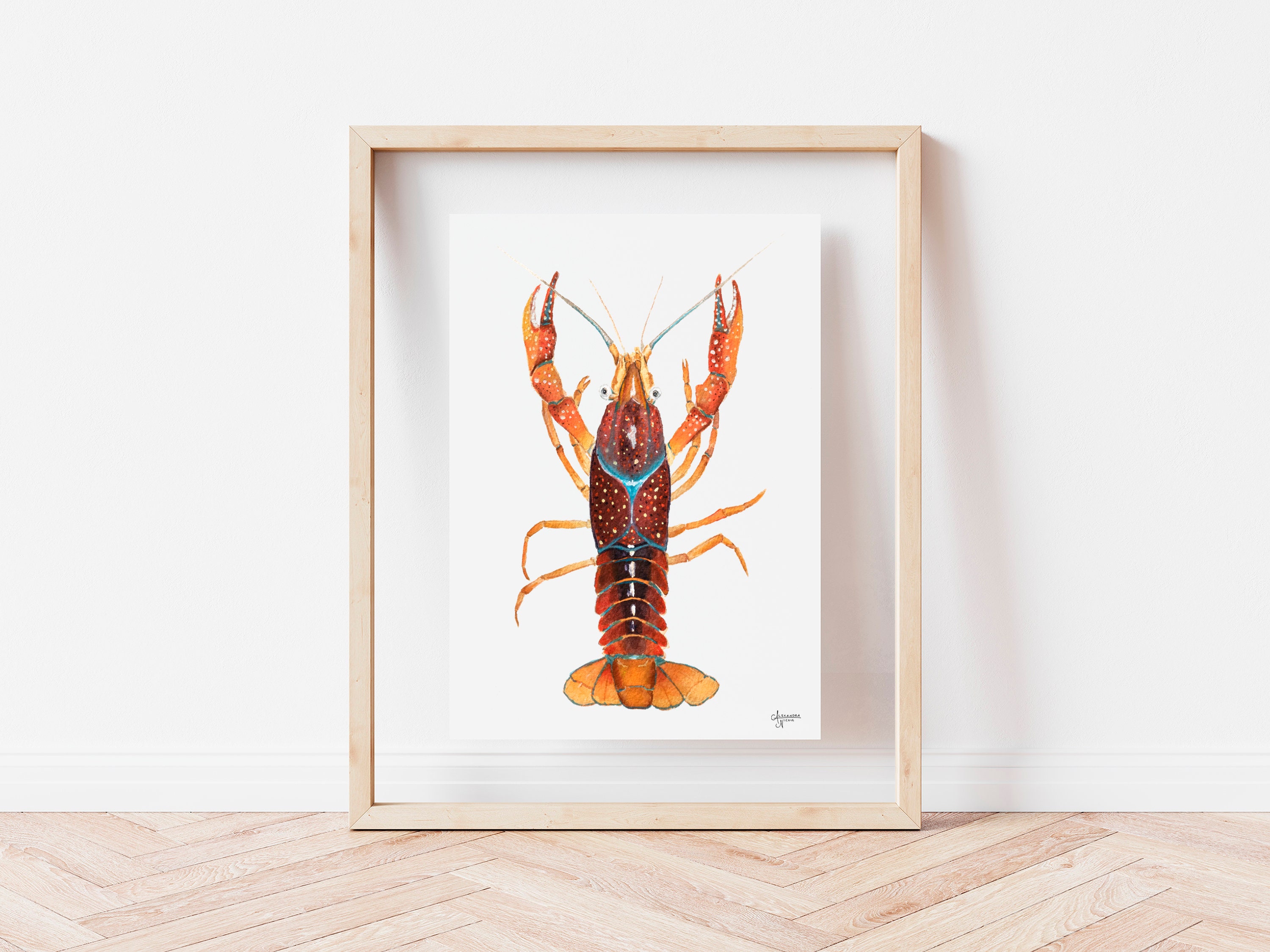 Crawfish Watercolor Print Crawfish Art Crawfish Print - Etsy