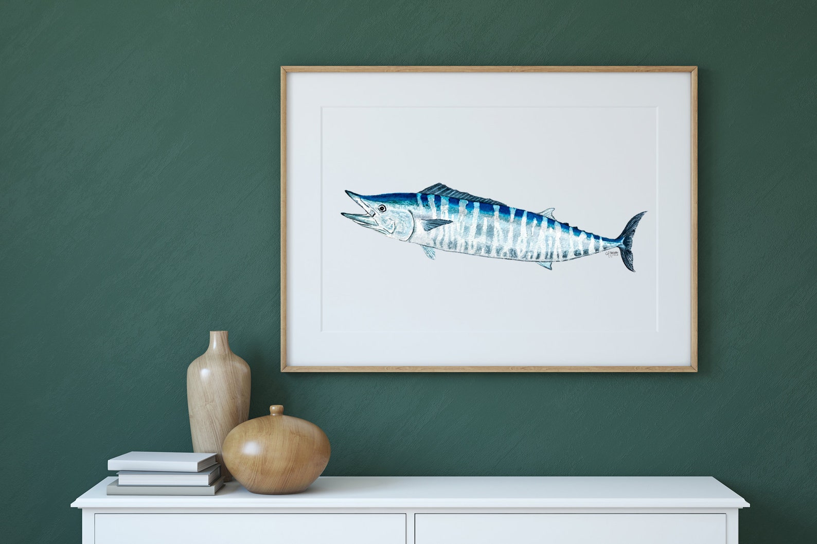 Wahoo Watercolor Art Print Fish Wall Decor Fish Print - Etsy