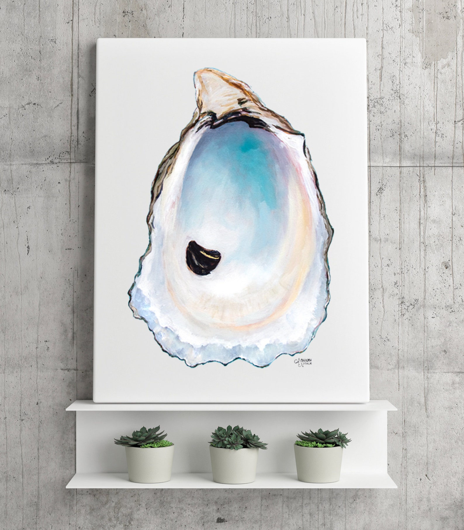 Oyster Painting Shell Print Oyster Art Oyster Shell Print | Etsy