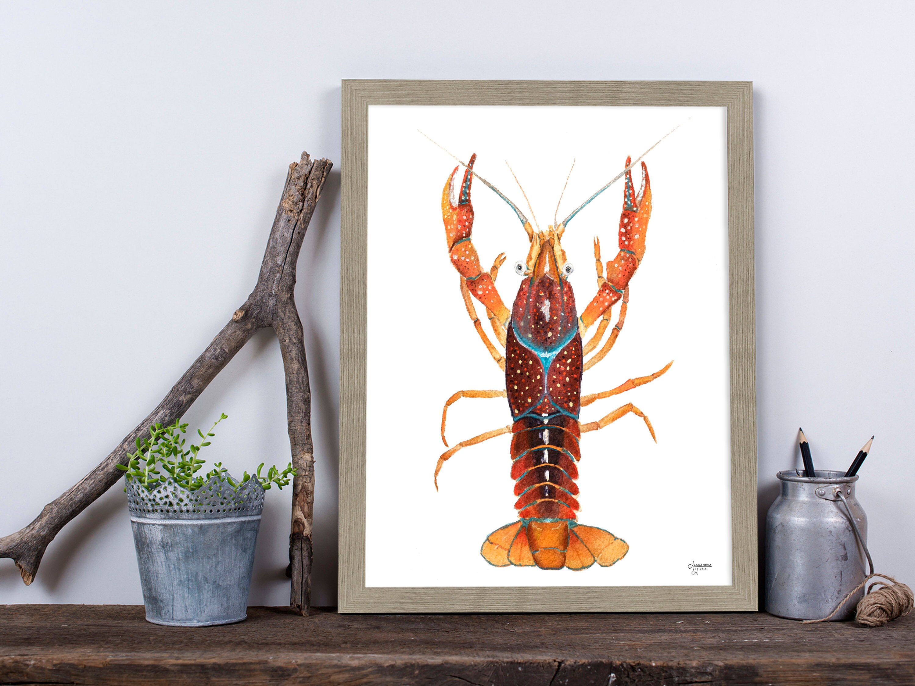 Crawfish Watercolor Print Crawfish Art Crawfish Print - Etsy