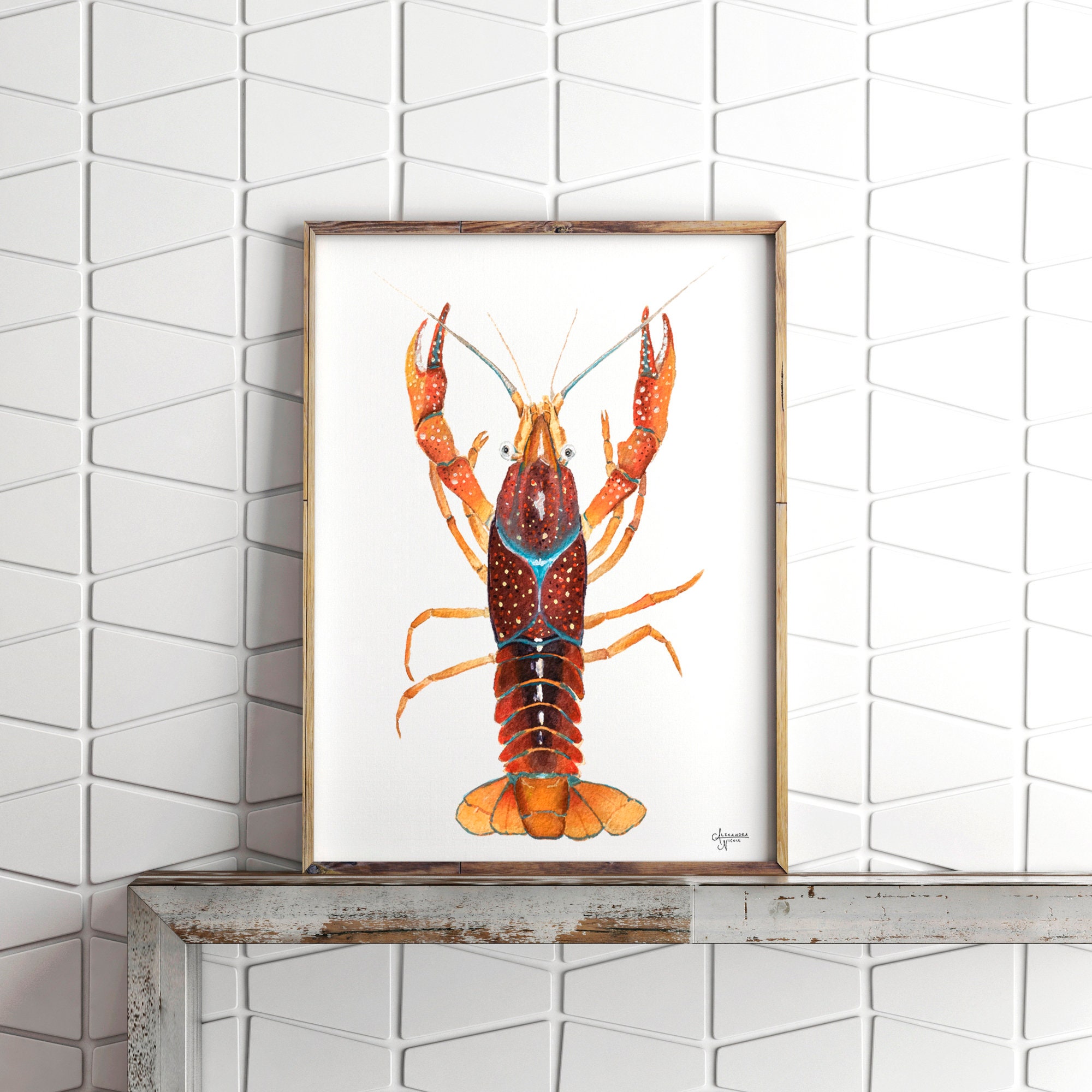 Crawfish Watercolor Print Crawfish Art Crawfish Print - Etsy