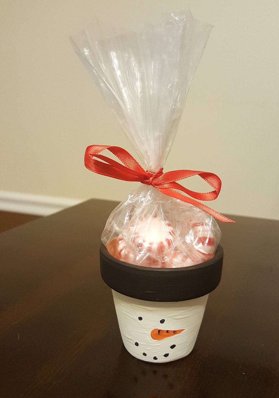 Snowman Themed Peppermint Favors- 5 Pots - Etsy
