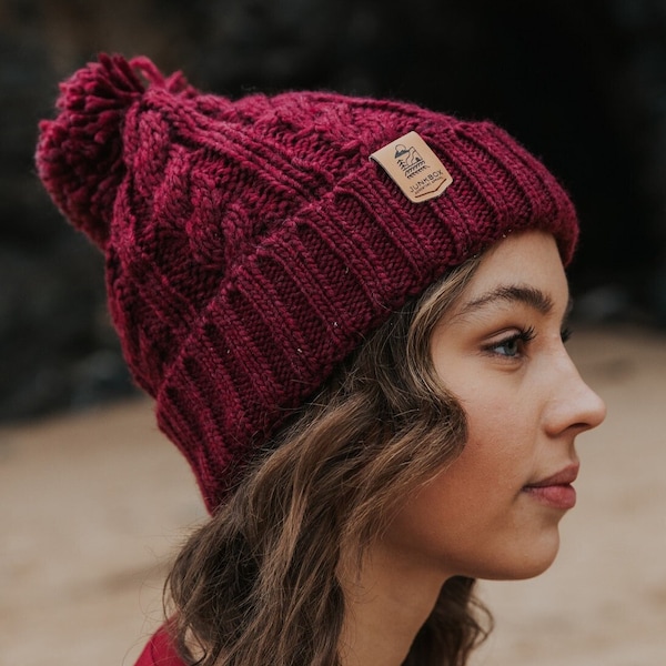 Burgundy Beanie - Etsy