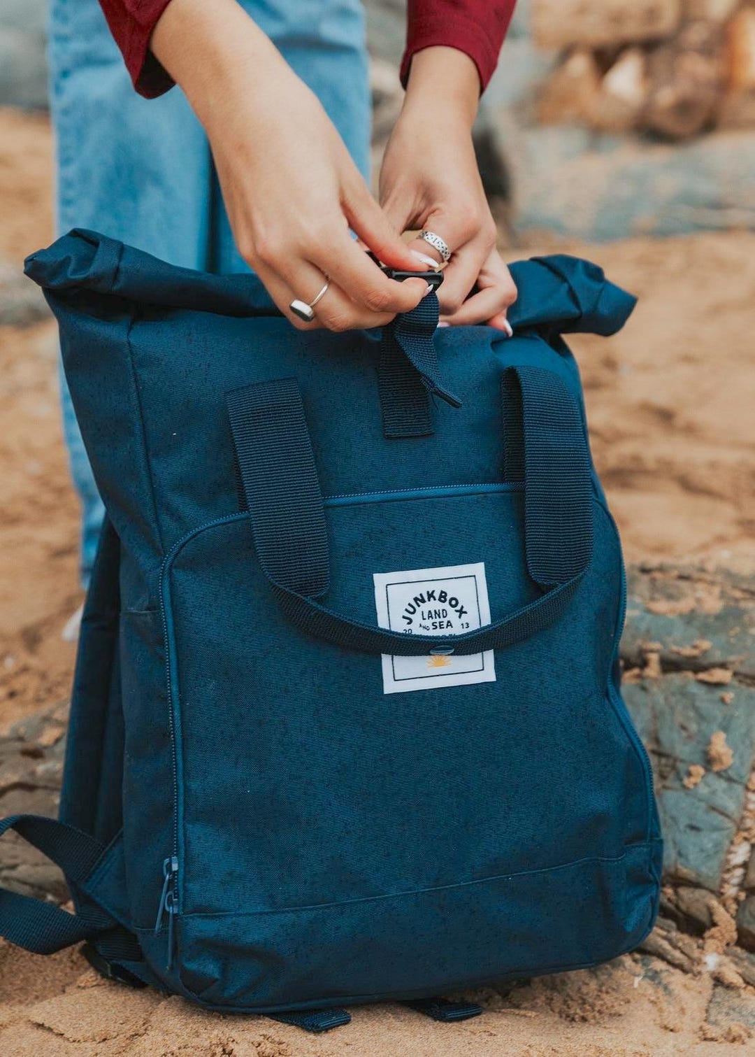 The Everyday Recycled Roll-top Backpack in Navy ~ College Bag, School ...