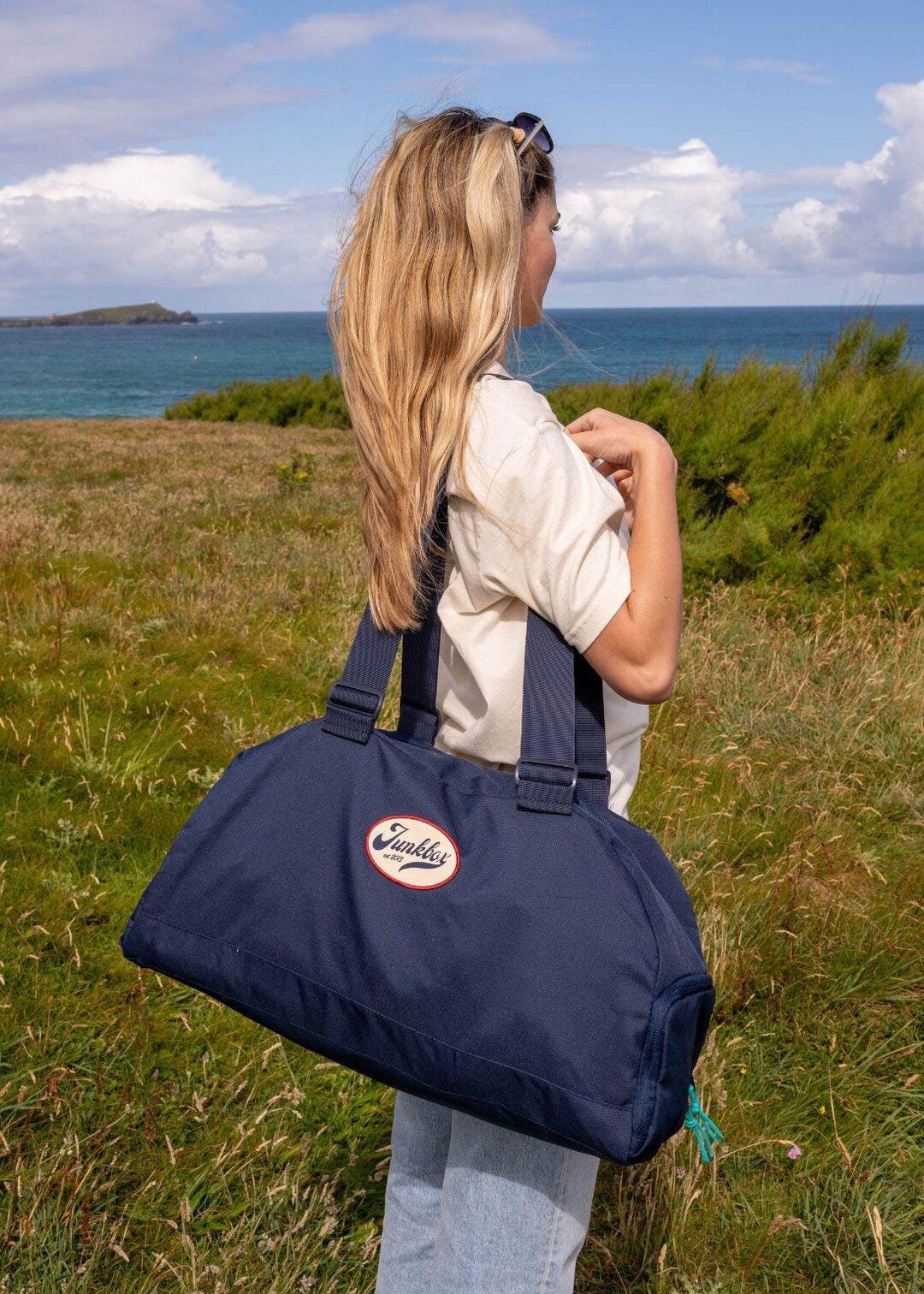 Navy Recycled Polyester Holdall Bag: 35 Litre Weekend Travel Bag - Etsy