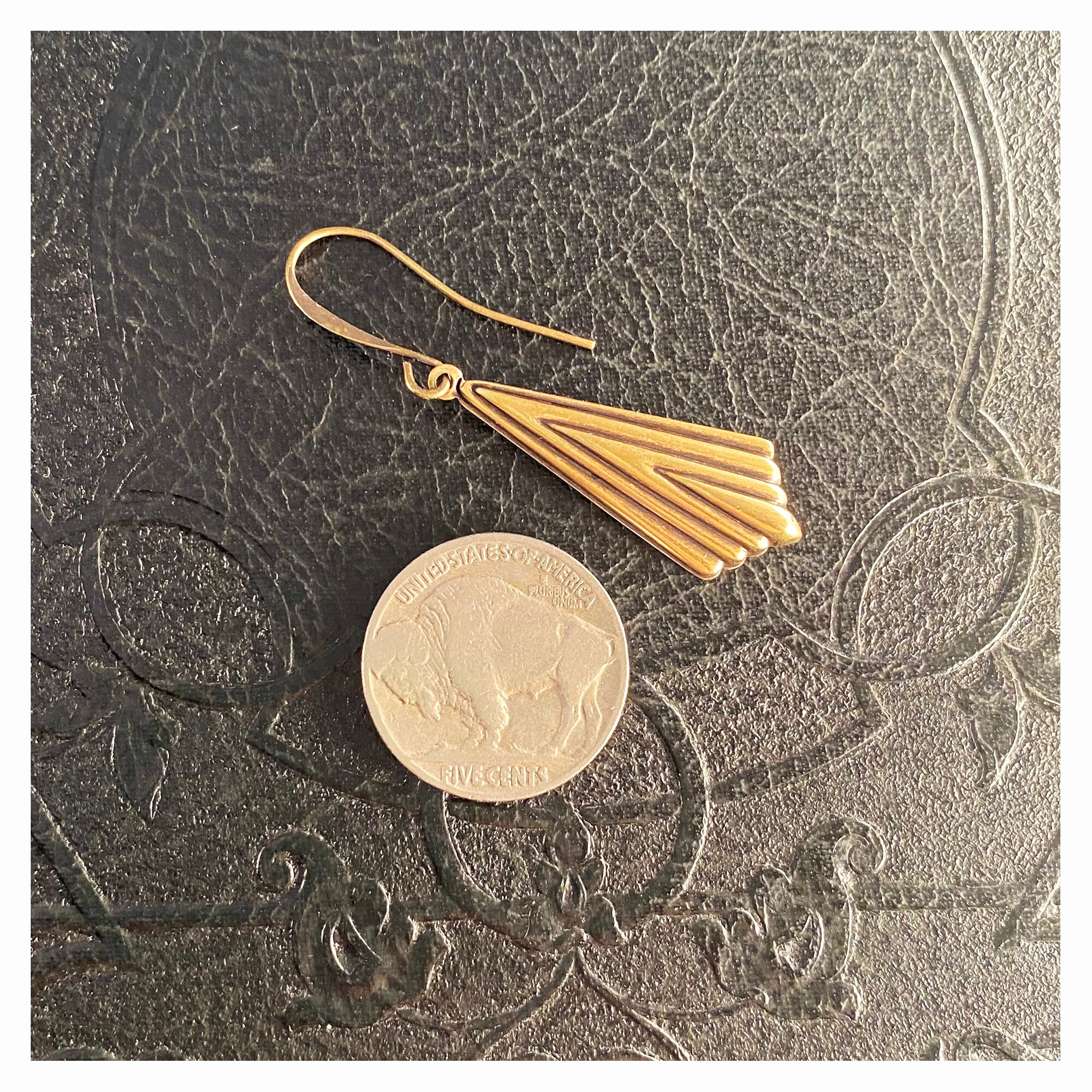 Art Deco earrings. Vintage gold flapper earrings. Vintage gold | Etsy