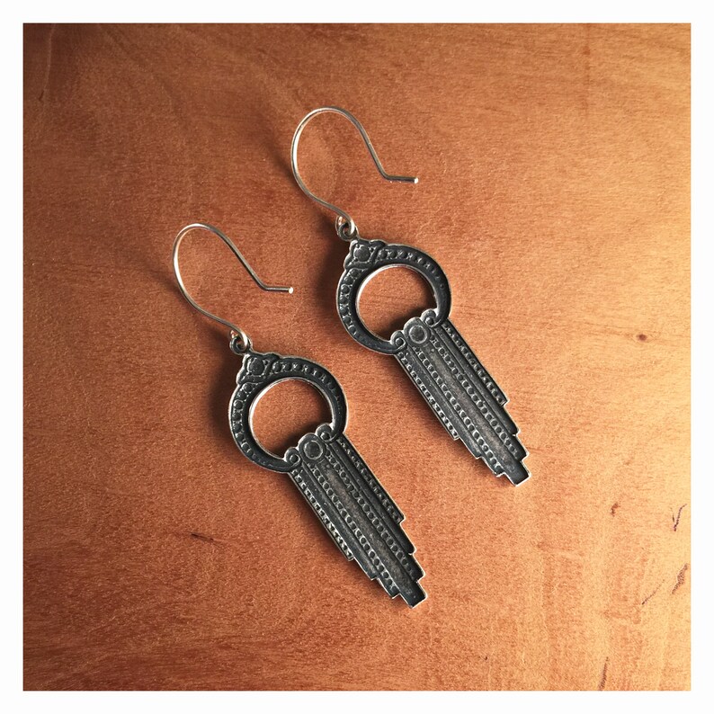 Silver Art Deco Earrings. 1920's Flapper Style Earrings. Vintage Silver ...