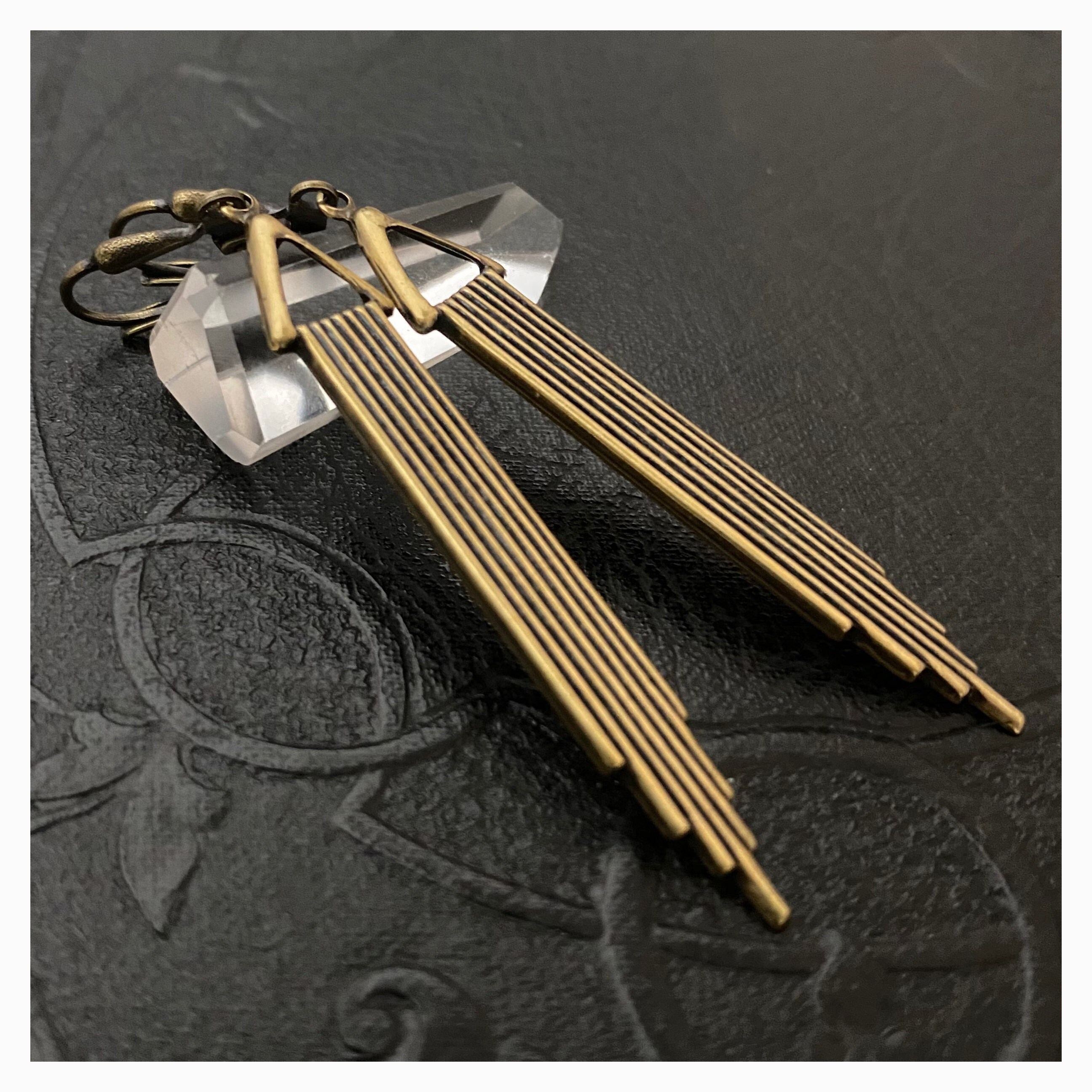 Vintage Gold Art Deco Earrings. Flapper Earrings. 1920's Style. Vintage ...