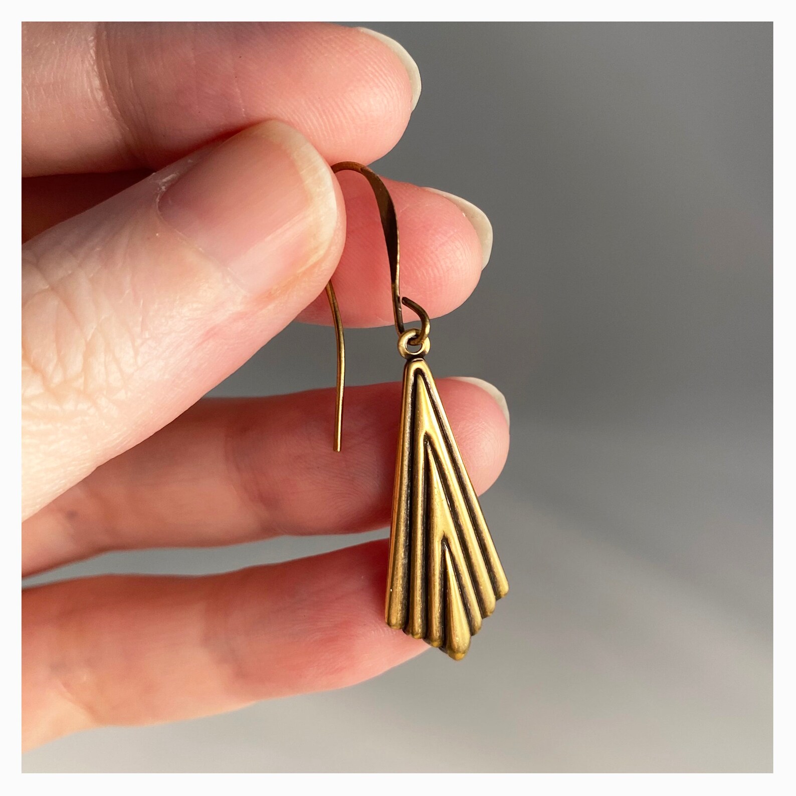 Art Deco earrings. Vintage gold flapper earrings. Vintage gold | Etsy