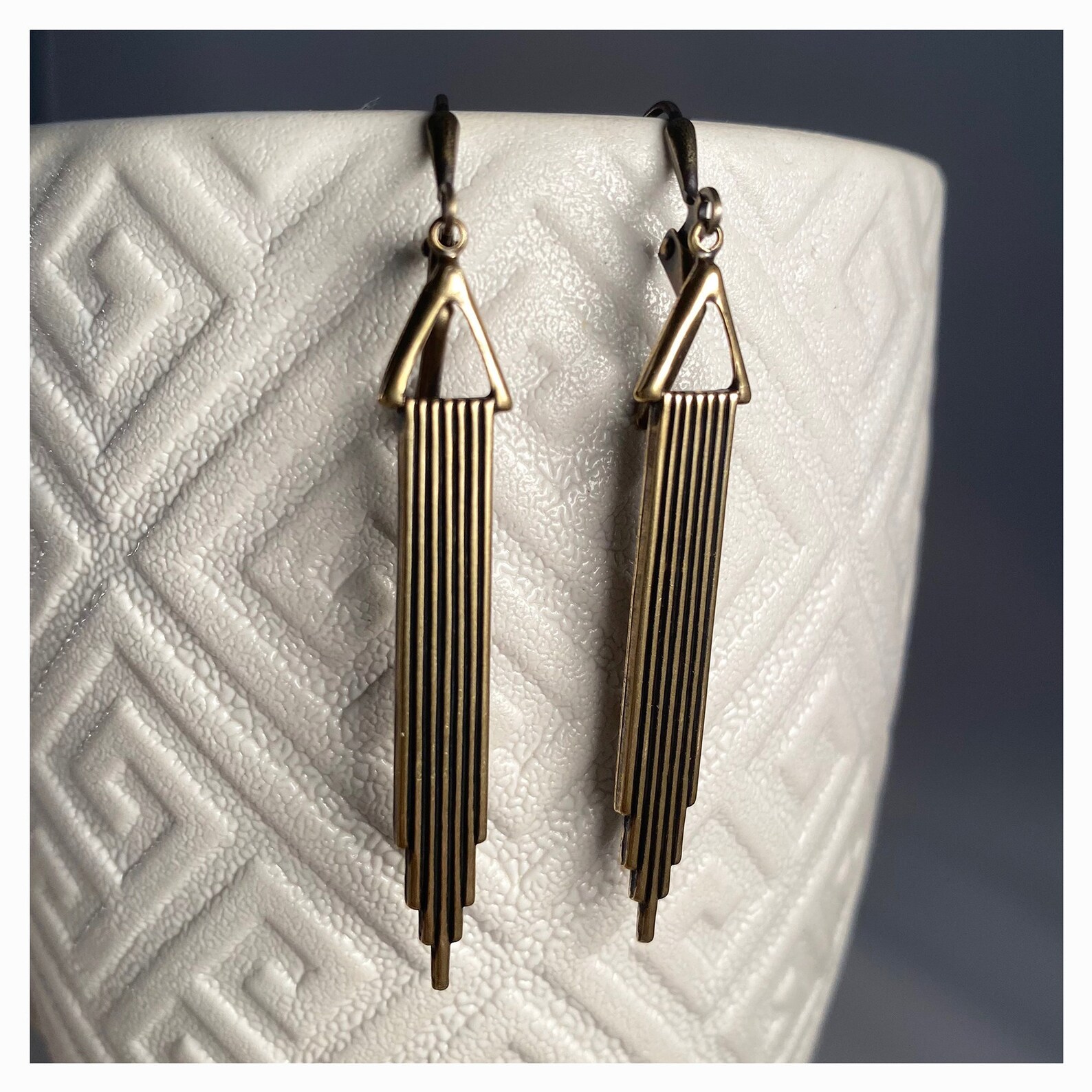 Vintage Gold Art Deco Earrings. Flapper Earrings. 1920's - Etsy