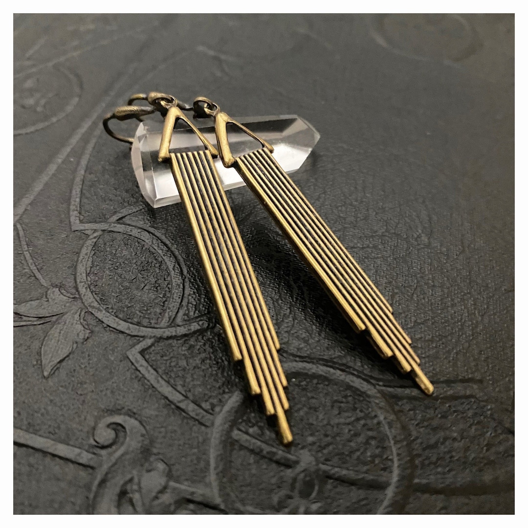 Vintage Gold Art Deco Earrings. Flapper Earrings. 1920's Style. Vintage ...