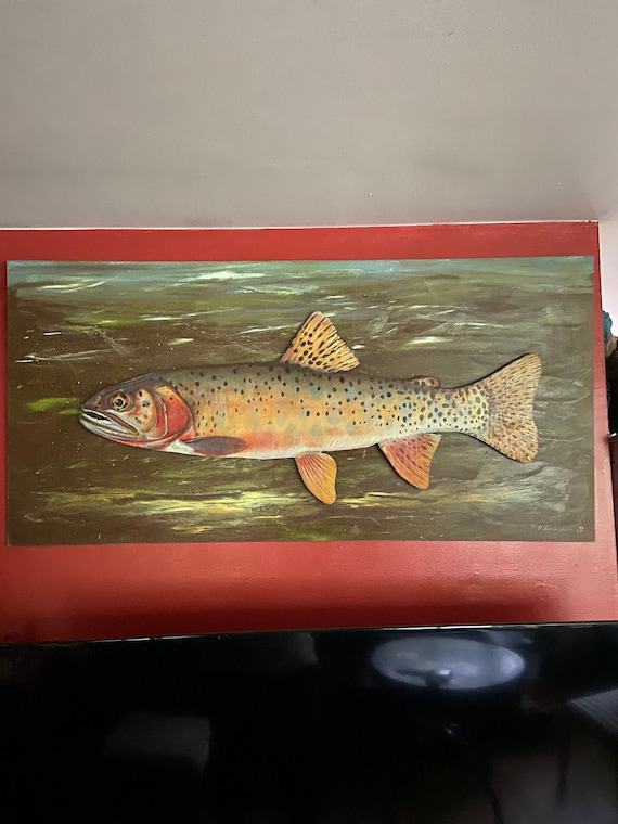 Cutthroat Trout Mounted Cutout Oil Painting - Etsy