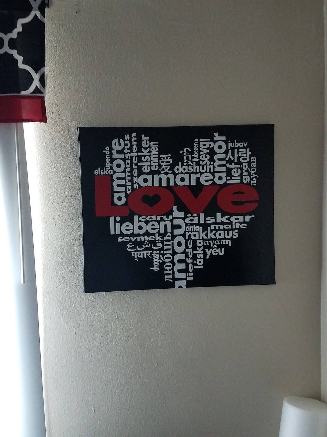 LOVE IN All Languages, Black and White, Hand Made Art Decor,hand Made ...