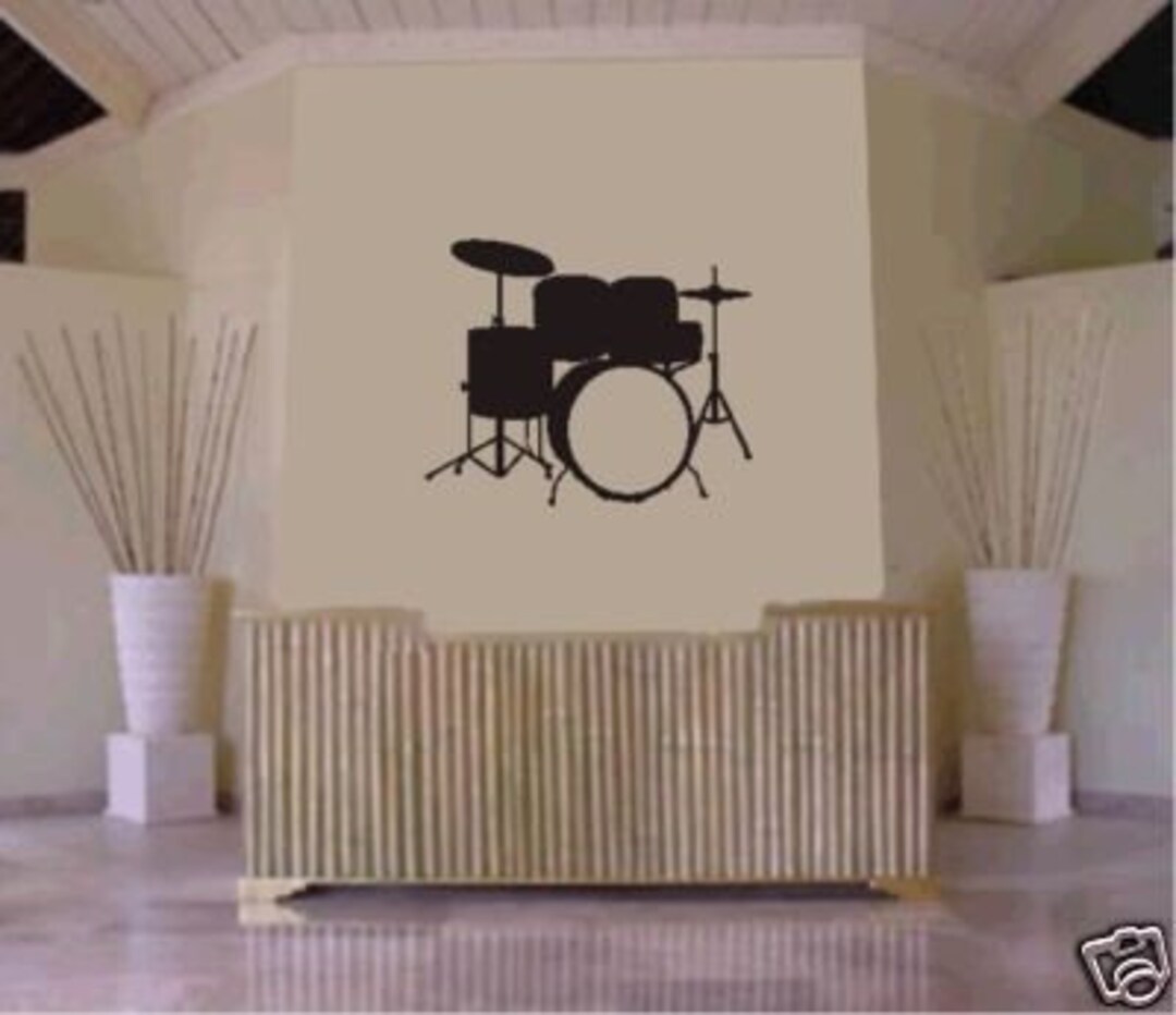 DRUM SET Wall Mural Decal Sticker Music Drums Drummer - Etsy