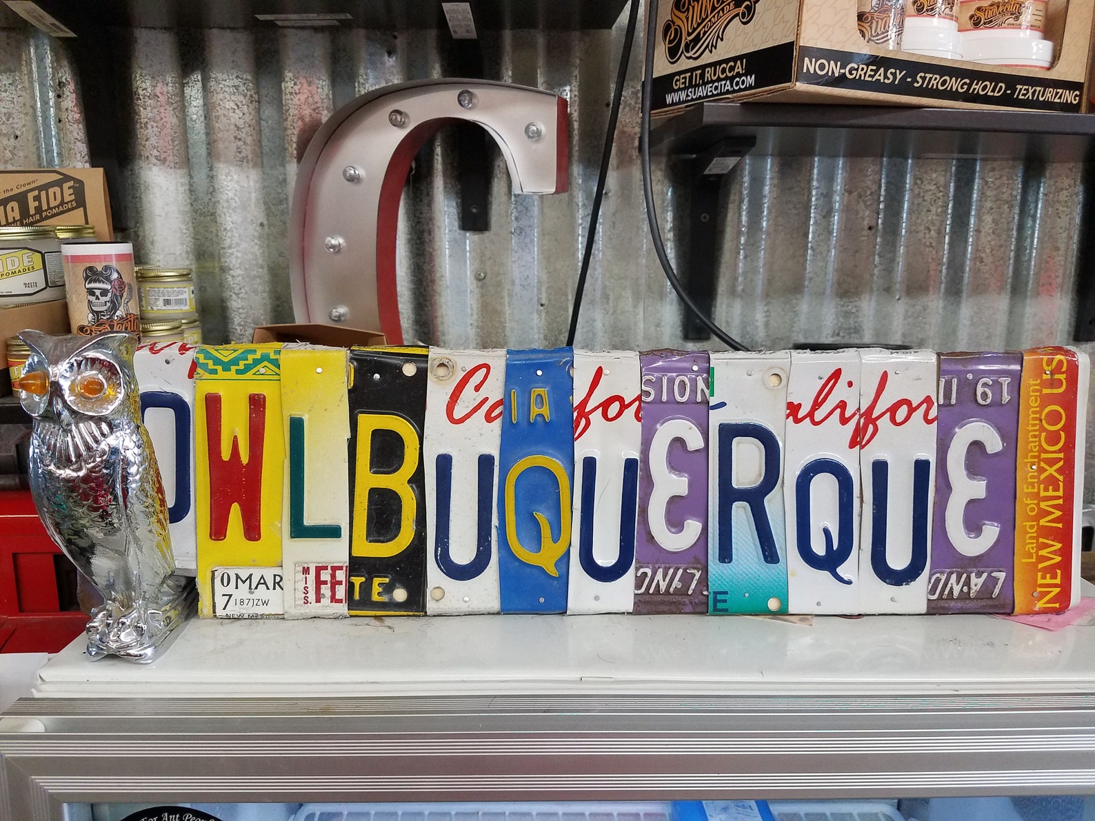 Owl Albuquerque Handmade License Plate Wall Art, One of a Kind Original ...