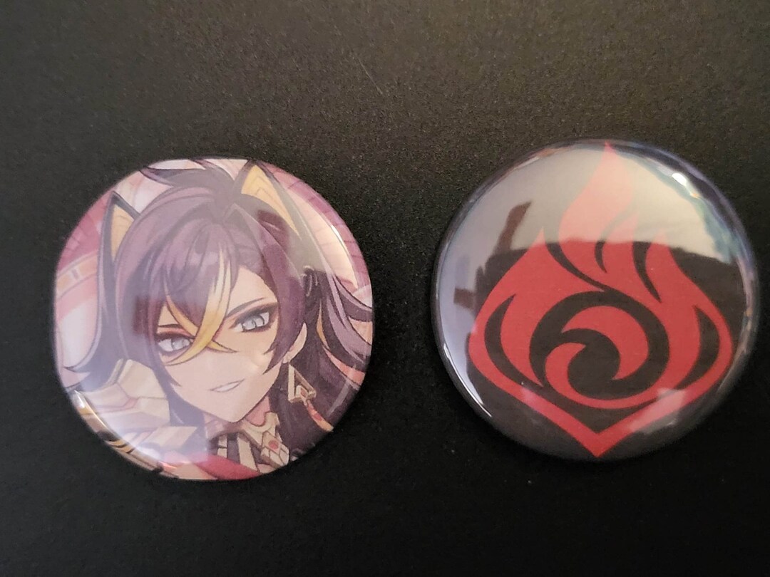 Genshin Impact Dehya and Pyro Element Button Set - Etsy