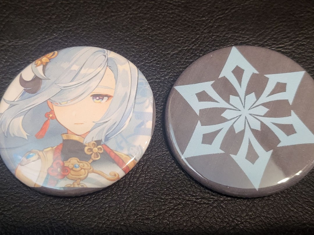 Genshin Impact Shenhe and Cryo Element Button Set - Etsy