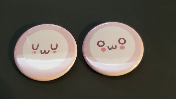 Kawaii uwu and owo button set cute emotes | Etsy