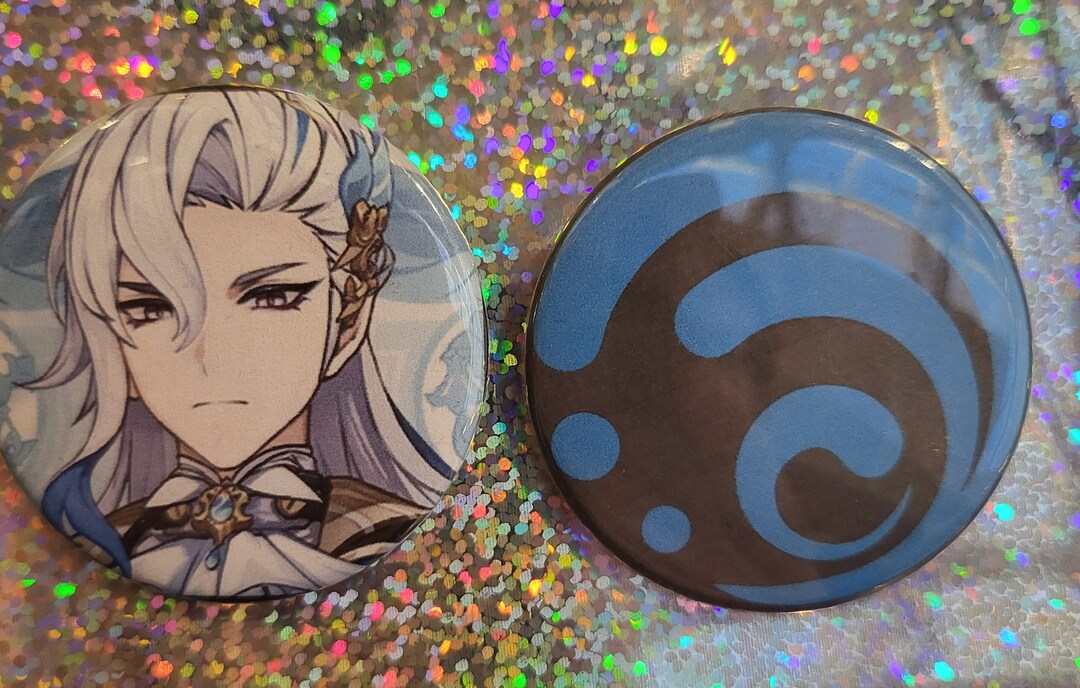 Genshin Impact Neuvillette and Hydro Element Button Set - Etsy