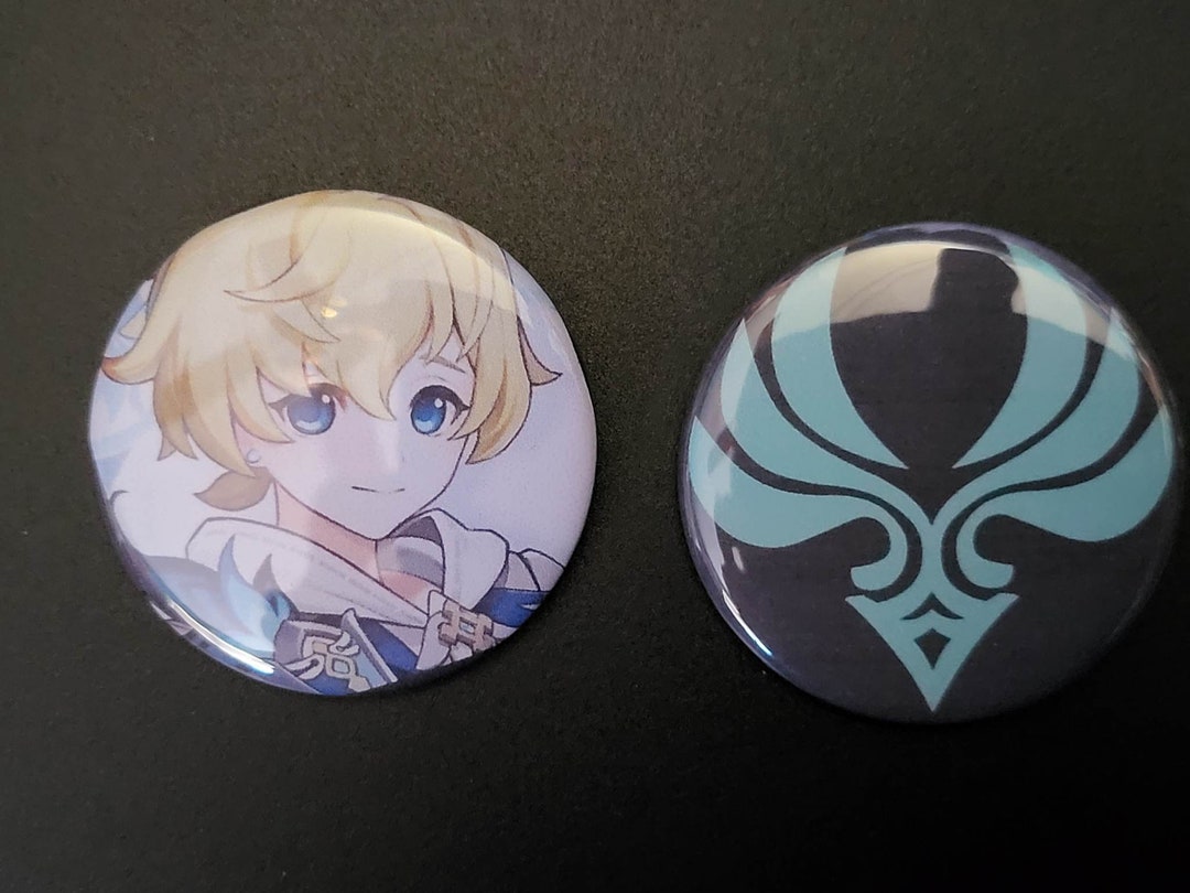 Genshin Impact Mika and Anemo Element Button Set - Etsy