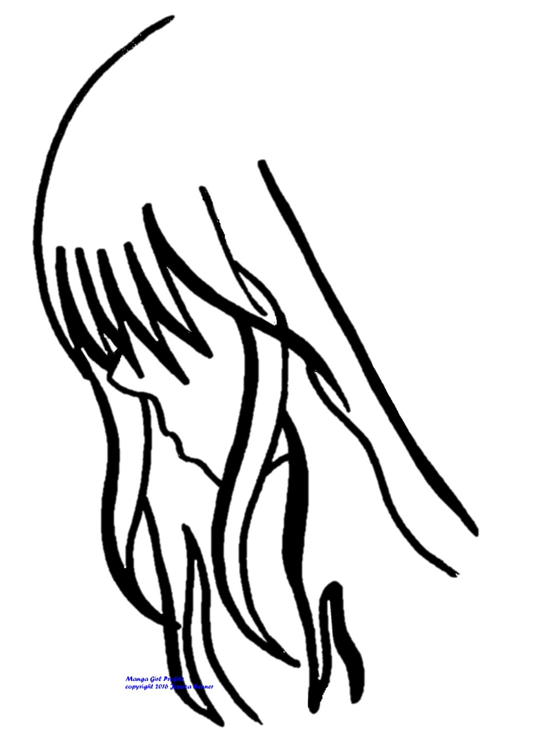 Line Drawing Minimalist Girl Profile B/W Print--free US Shipping - Etsy