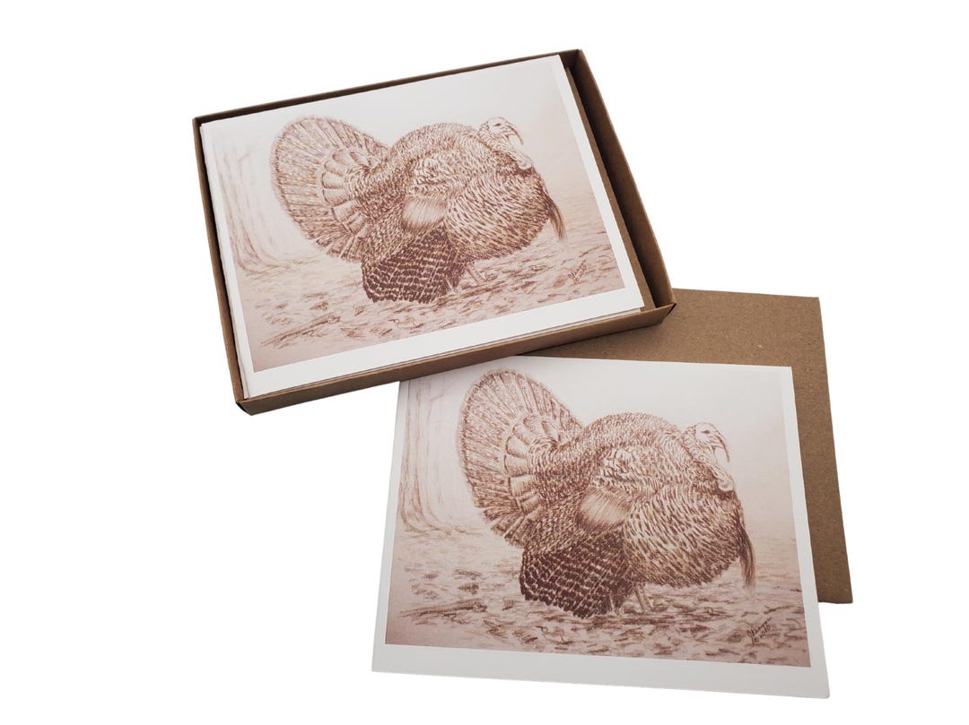 Wild Turkey Blank Notecards Boxed Set of 5 W/envelopes-eco-friendly ...