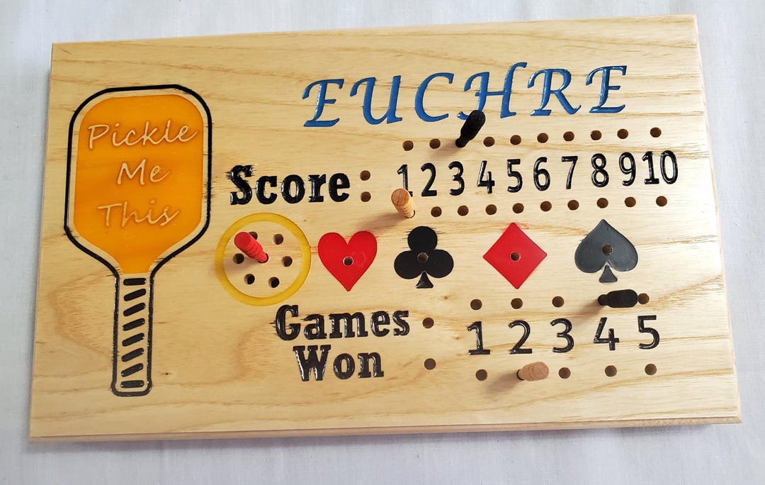 Orange Pickle Ball Paddle Euchre Score Board With Scoring Pegs. Great ...