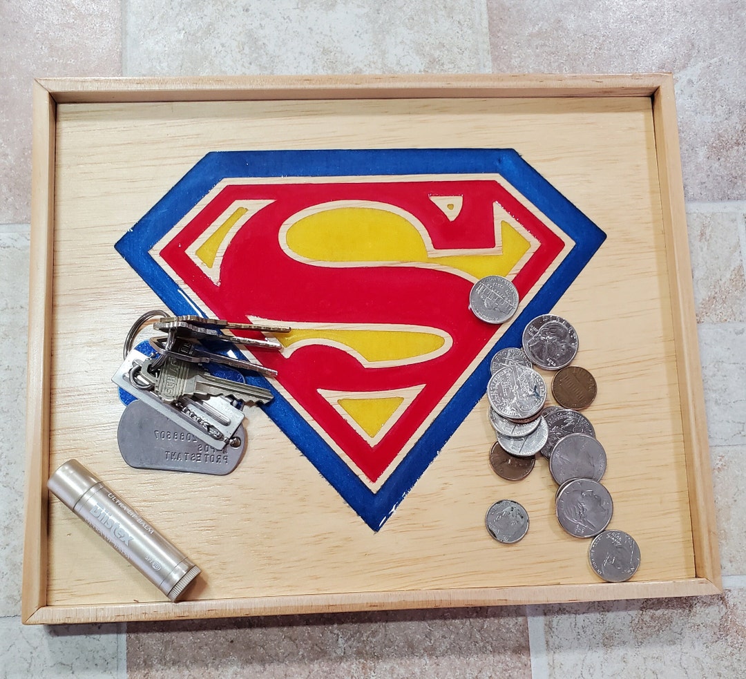 Superman Valet Tray Catch All Tray Comic Lovers - Etsy