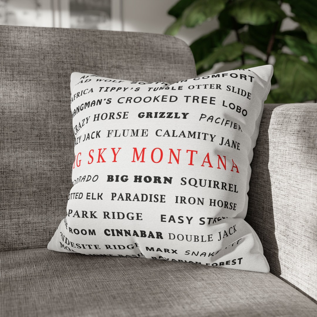 Big Sky Montana Skiing Trails Square Pillow Case Ski Home - Etsy