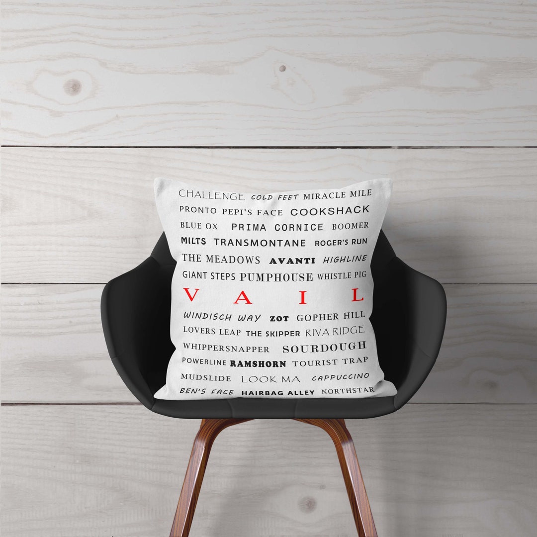 Vail Ski Trails Ski Decor Pillow, Ski House Decor, Winter Decor, Ski ...