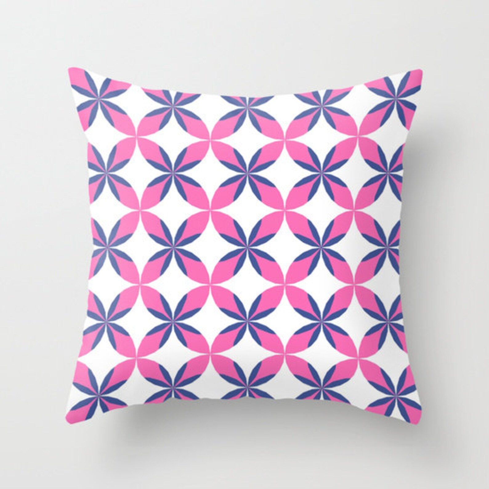 Floral Pink Blue Pattern, Pillow or Cover Home Decoration,interior ...