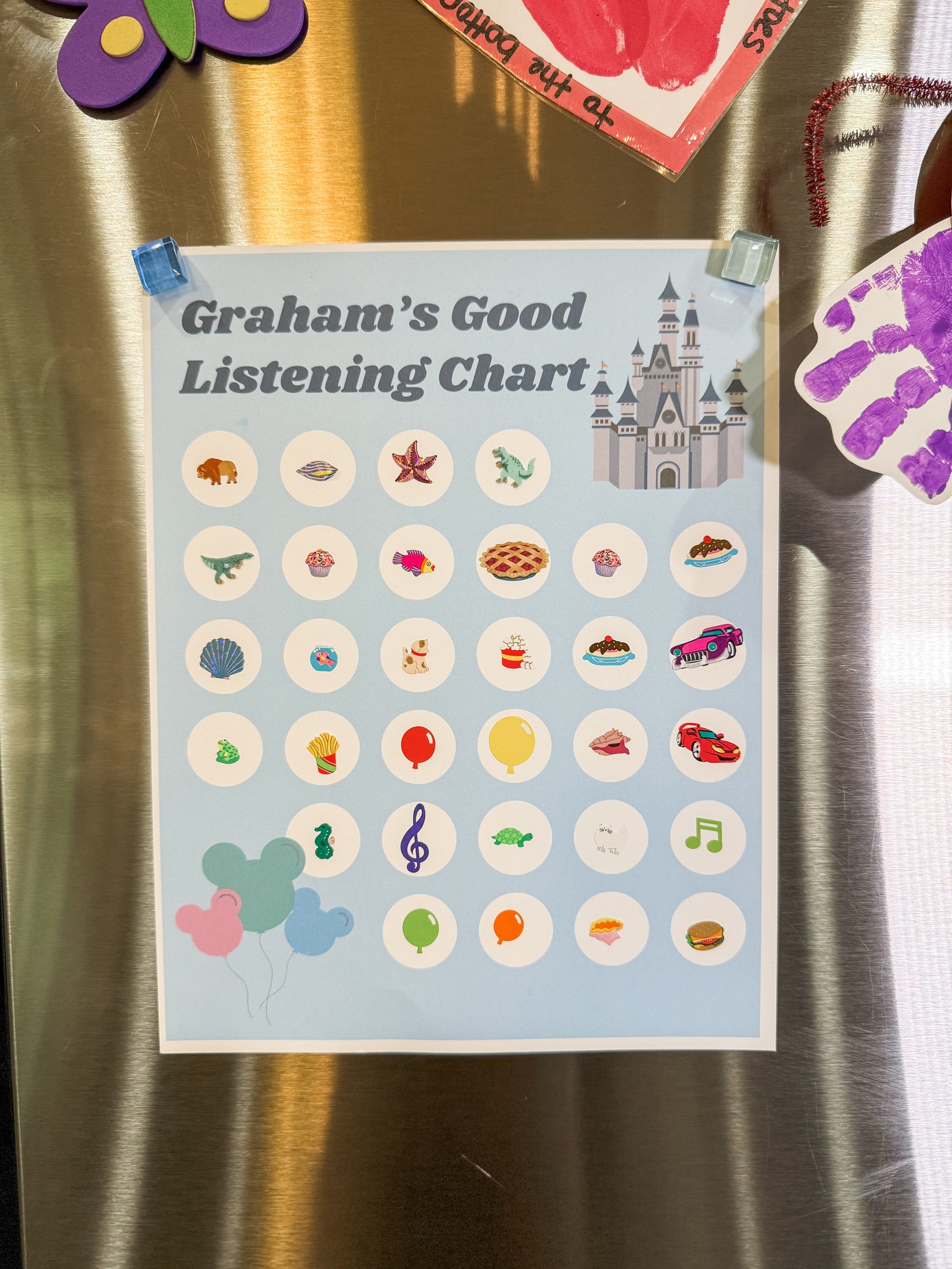 Castle Kids Reward Sticker Chart for Behavior, Chores, Potty Custom ...