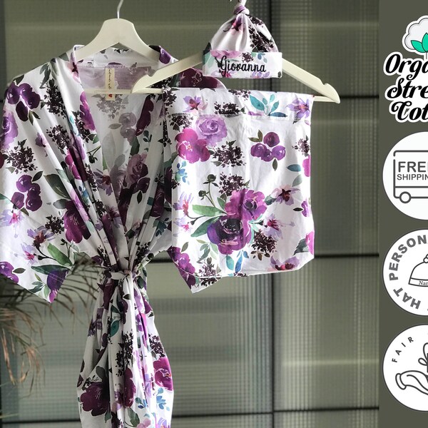 Mommy And Me Robe And Swaddle Set Etsy 7092