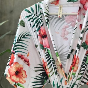 Mommy and Me Robe and Swaddle Set Girl. Hibiscus and Palms. - Etsy