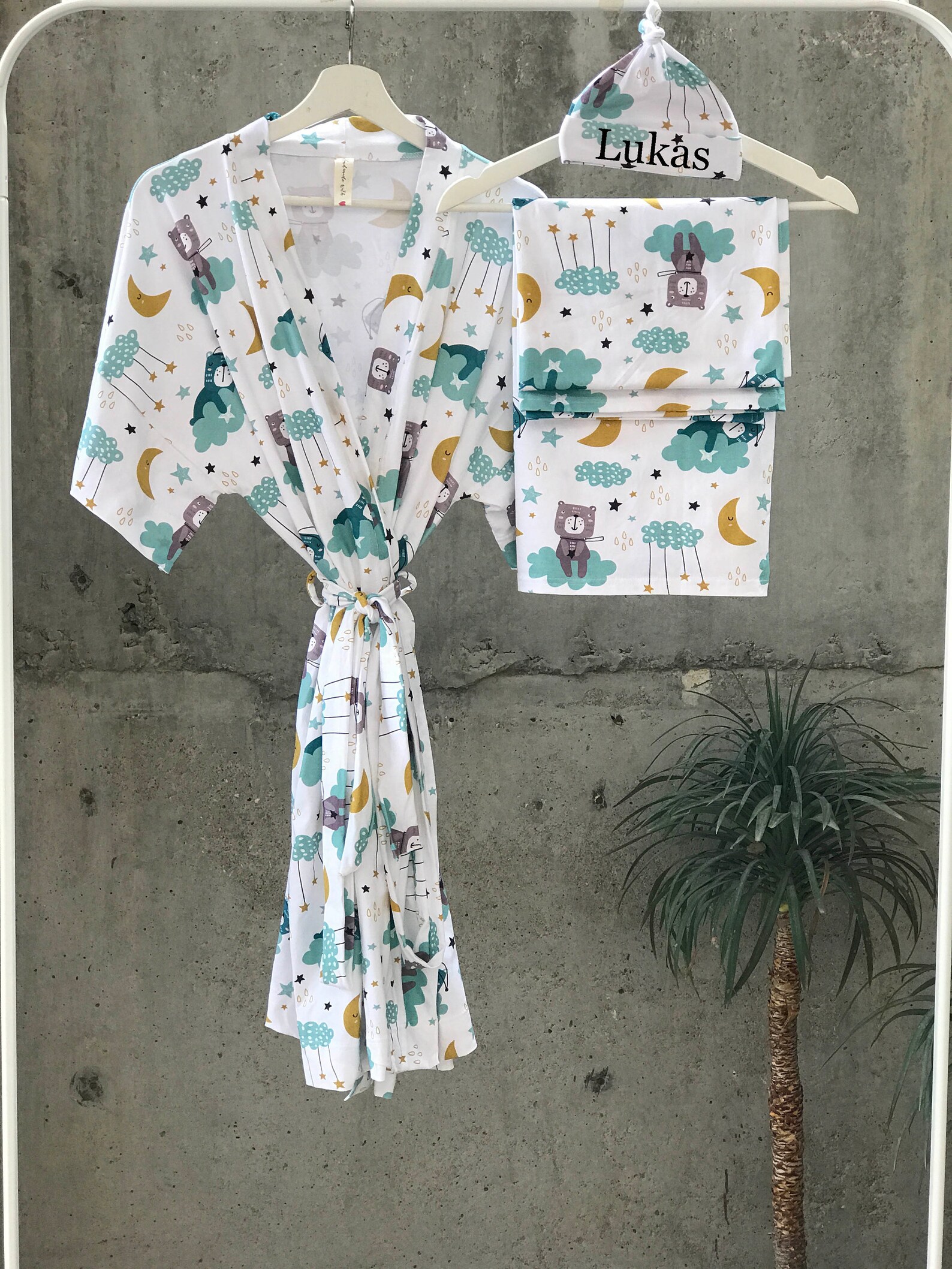 Maternity Robe and Swaddle Set Boy. Maternity Robe. Mommy and - Etsy