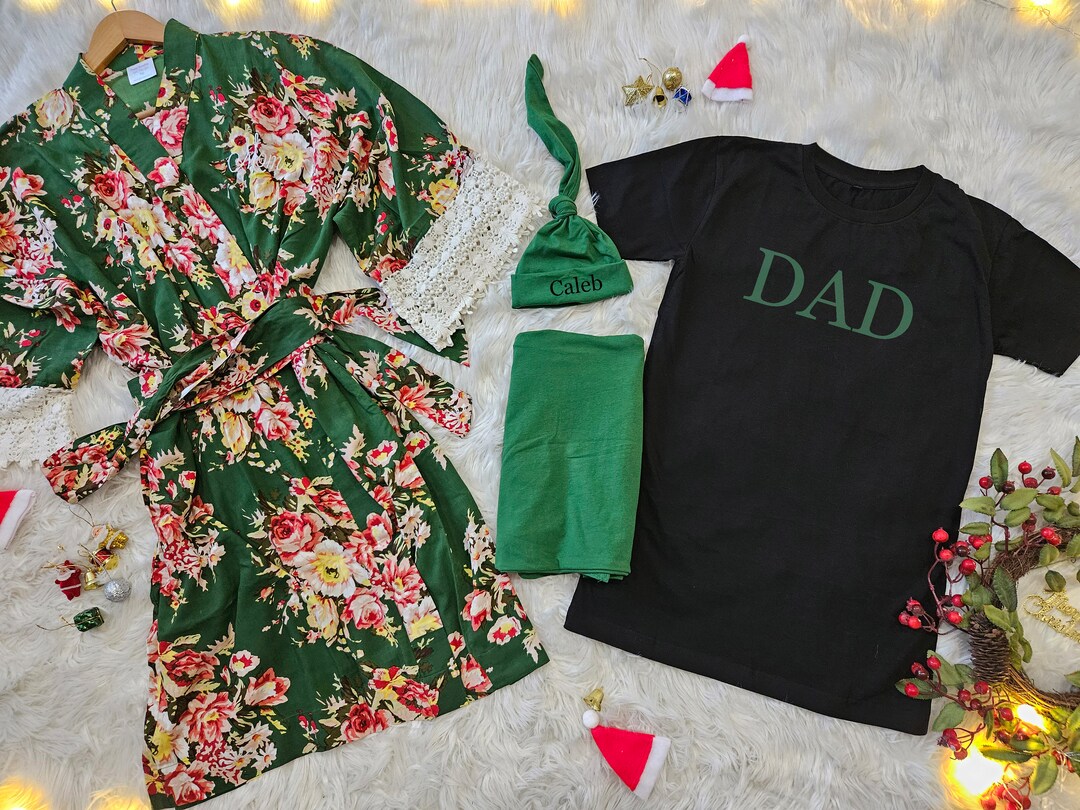 Matching Maternity Delivery Labor Gown Robe and Swaddle Set Boy Girl ...