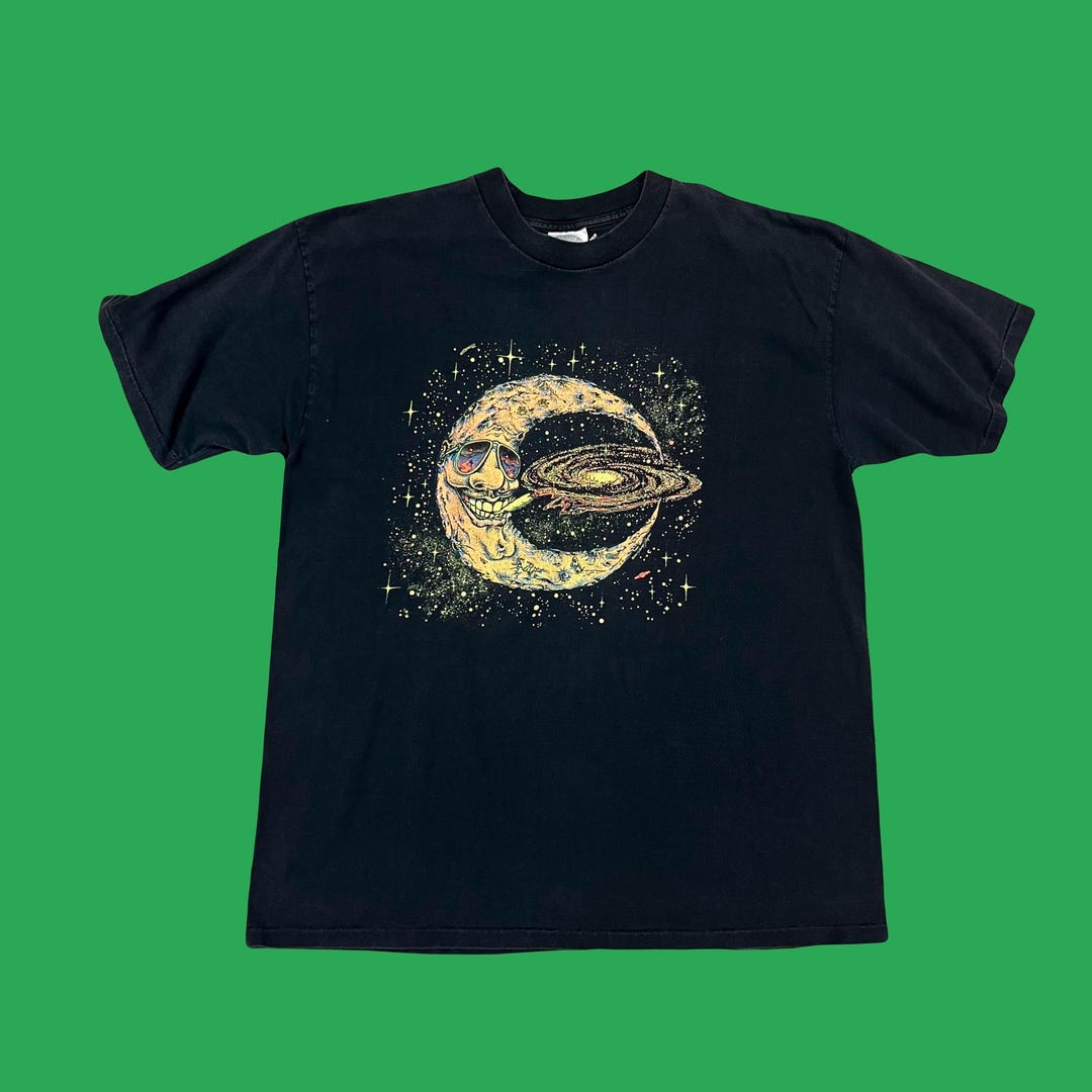 Vintage 1990s Jerry Jaspar Smoking Moon T-shirt - Etsy