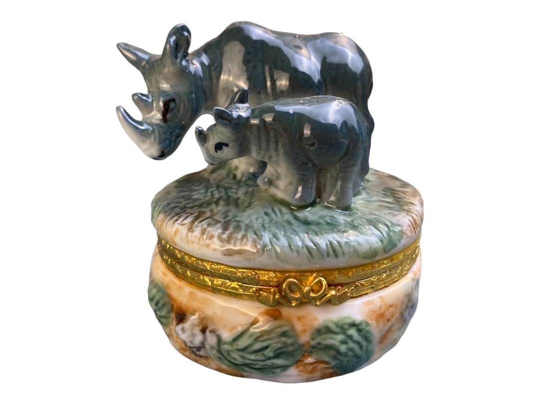Rhinoceros My Hinged Box Collection by Herco Vintage Ceramic ...