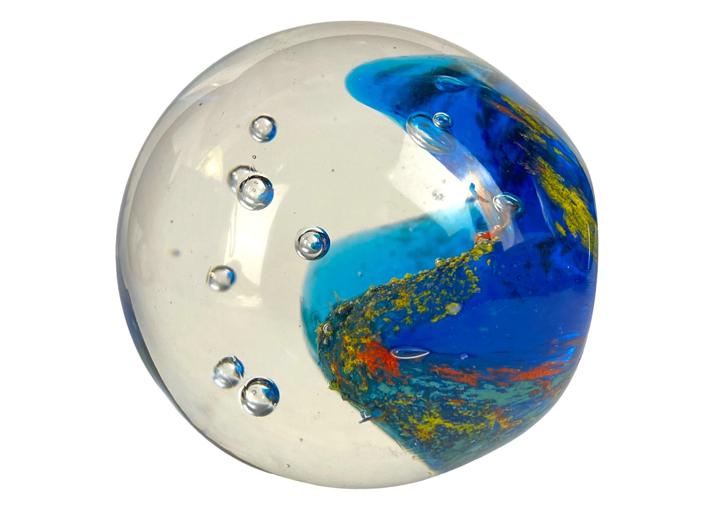 Paperweight Glass Art Vintage Ocean Sea Waves Collectible - Etsy