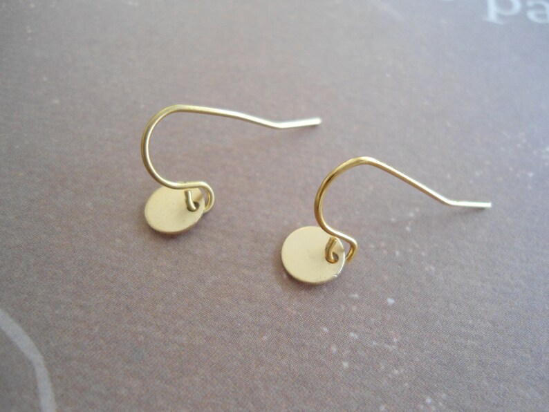 Simple mini earrings Gold disk jewelry Mini gold earrings | Etsy
