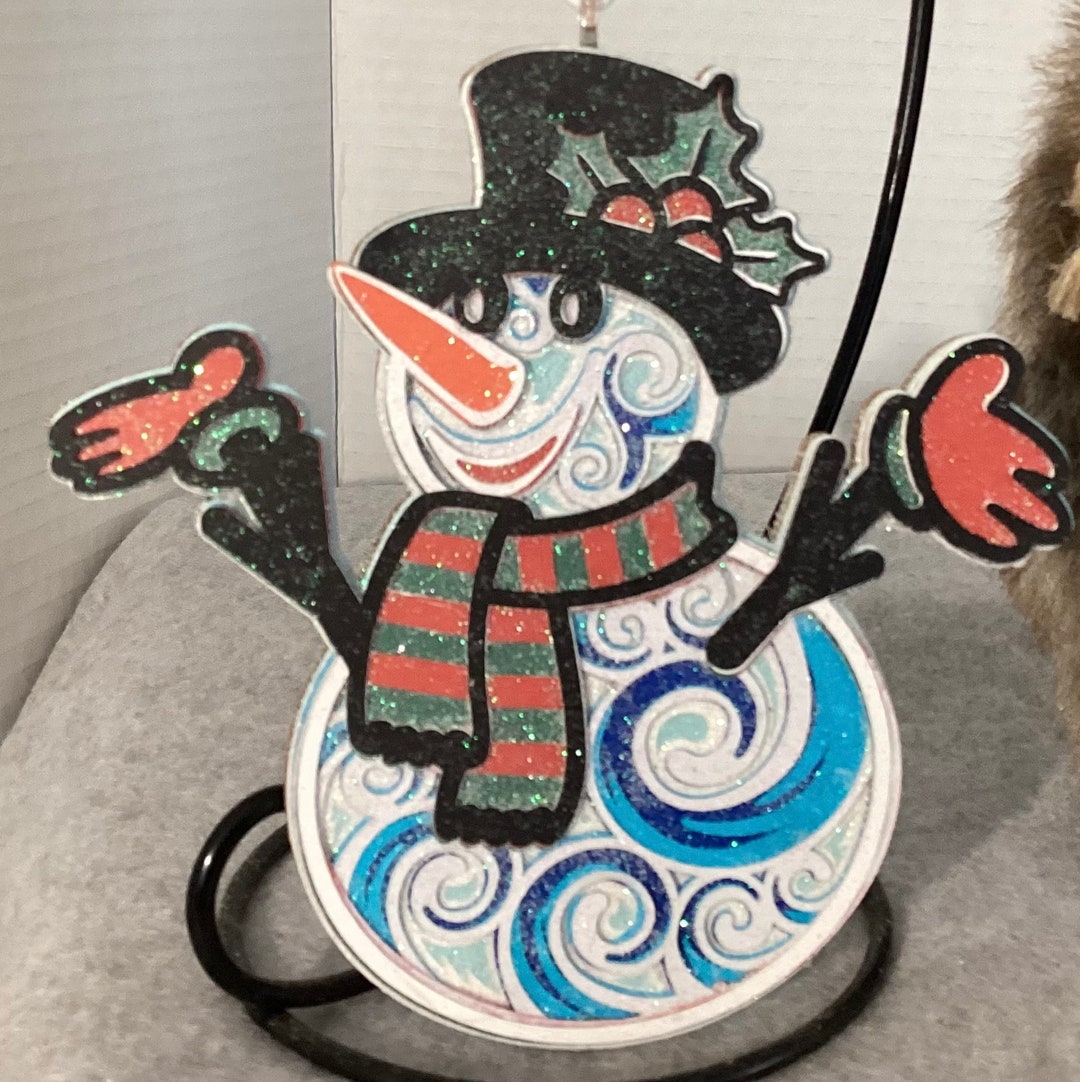 SNOWMAN MANDELA ORNAMENT, Multi Layered Cardstock, Christmas Ornament ...