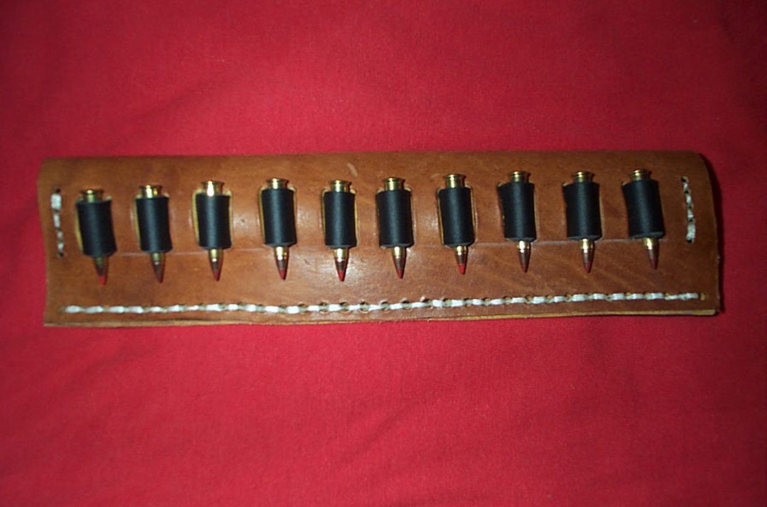 Leather Cartridge Belt Slide Holder, .22 S, L, Lr, .17 Mac 2, .17 Hmr ...