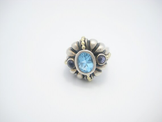 Lagos Caviar Sterling Silver & 18k Yellow Gold Blue Topaz and - Etsy
